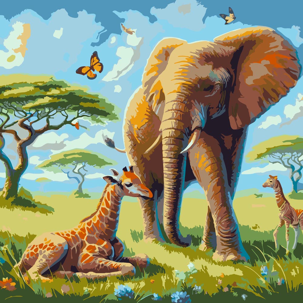 Paint by Numbers - Safari Animals – Paint by Numbers - DIY