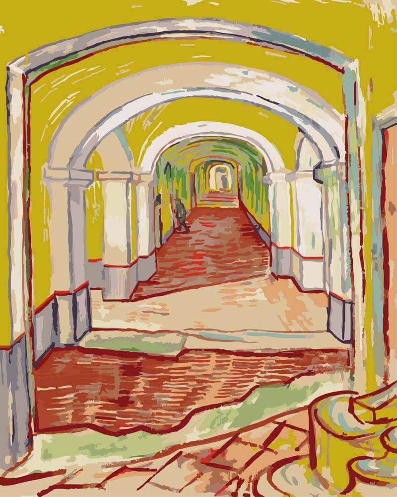 Paint by Numbers - Corridor in the Asylum | Vincent van Gogh – Paint by ...