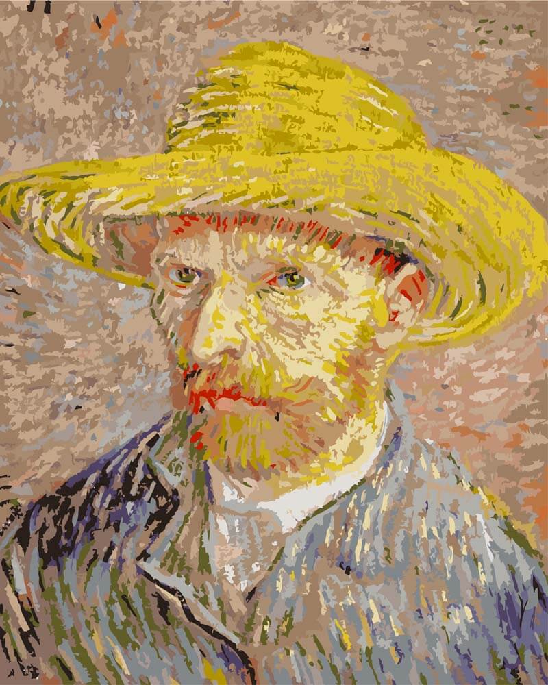 Paint by Numbers - Self-Portrait with Straw Hat | Vincent van Gogh ...
