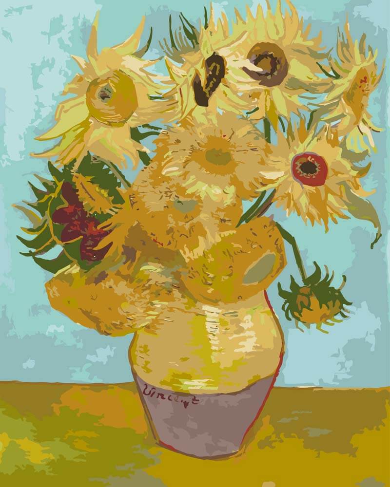 Paint by Numbers - Twelve Sunflowers in a Vase | Vincent van Gogh ...