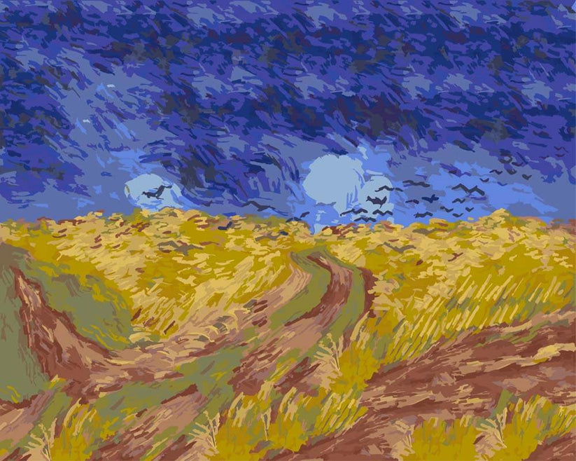 Paint by Numbers - Wheatfield with Crows | Vincent van Gogh – Paint by ...